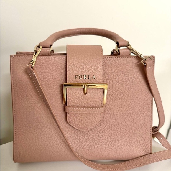 Furla | Bags | Furla Pink Leather Handbag | Poshmark